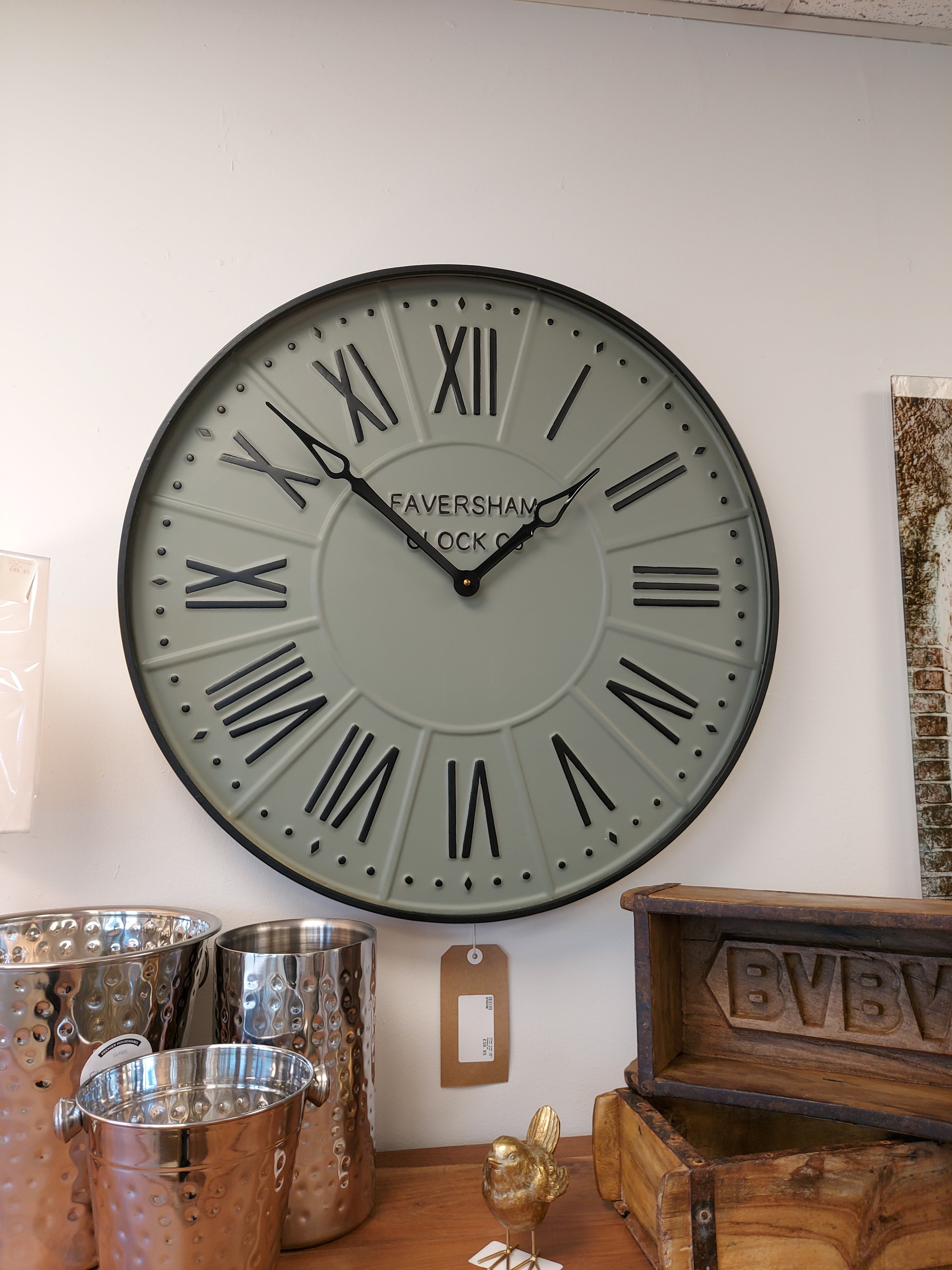 Steel Wall Clock Grey – Darcey’s Interiors