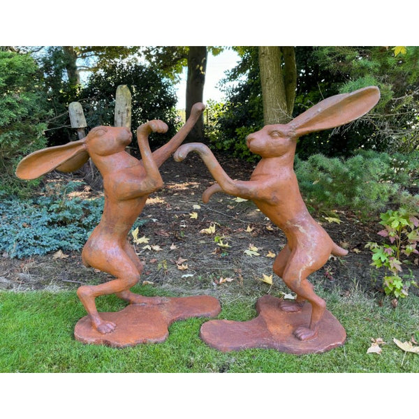 Cast Iron Fighting Hares (Pair) – Darcey’s Interiors